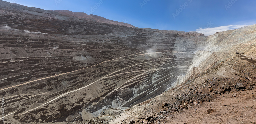 Chuquicamata, world's biggest open pit copper mine, Calama, Chile Stock ...