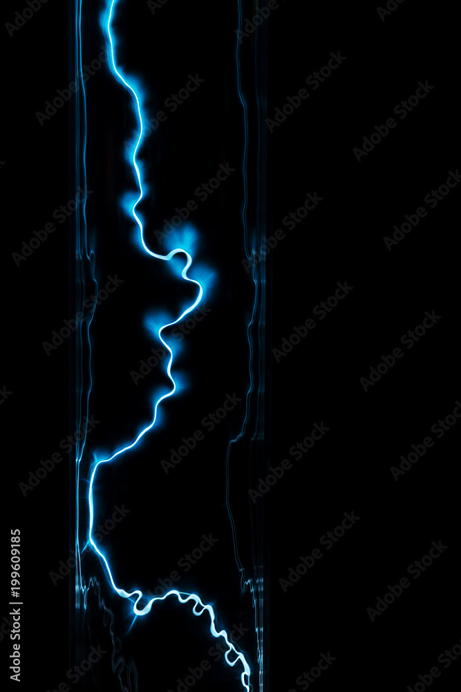 Lightning flash discharge of electricity on transparent background ...