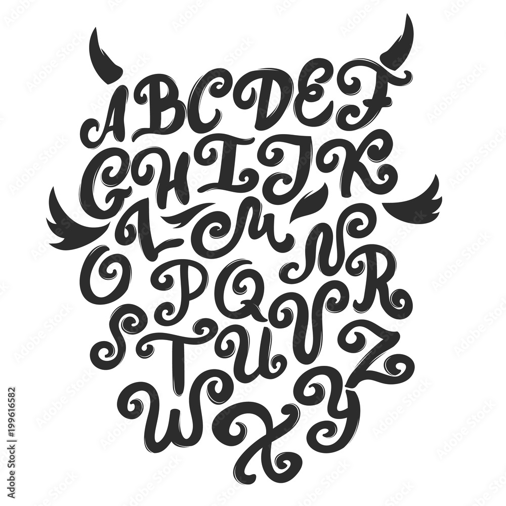 Hand lettering alphabet Stock Vector | Adobe Stock