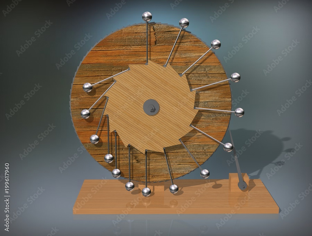 Illustrazione Stock Perpetuum mobile. Leonardo da Vinci's perpetual ...