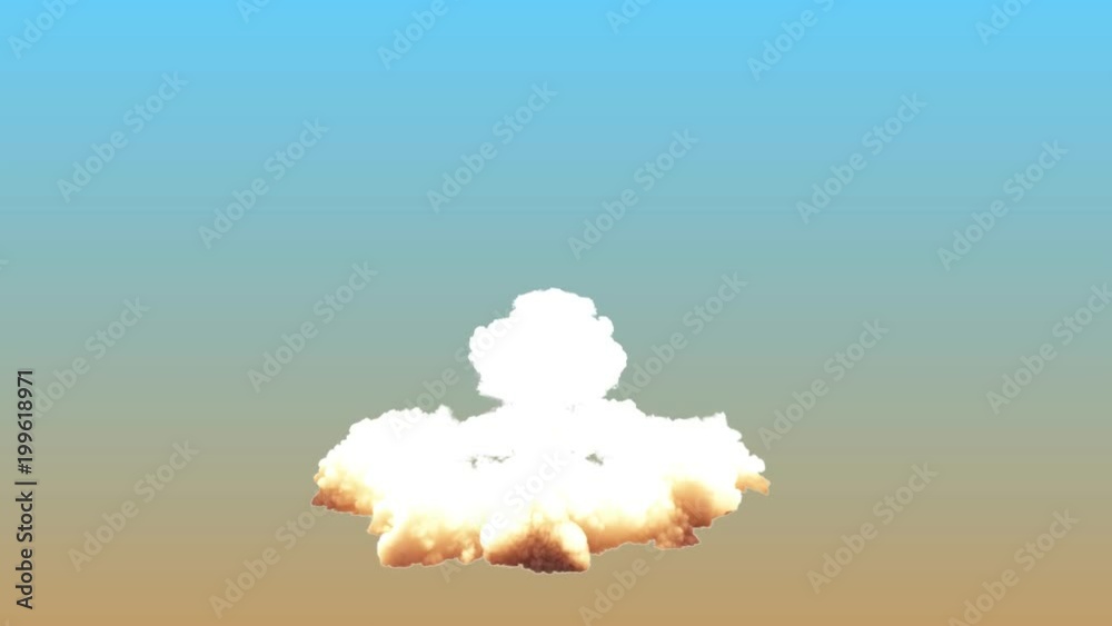 Nuclear bomb explosion. Realistic slow motion 3D animation of atomic ...