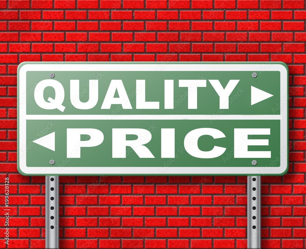 quality versus product price ilustración de Stock | Adobe Stock