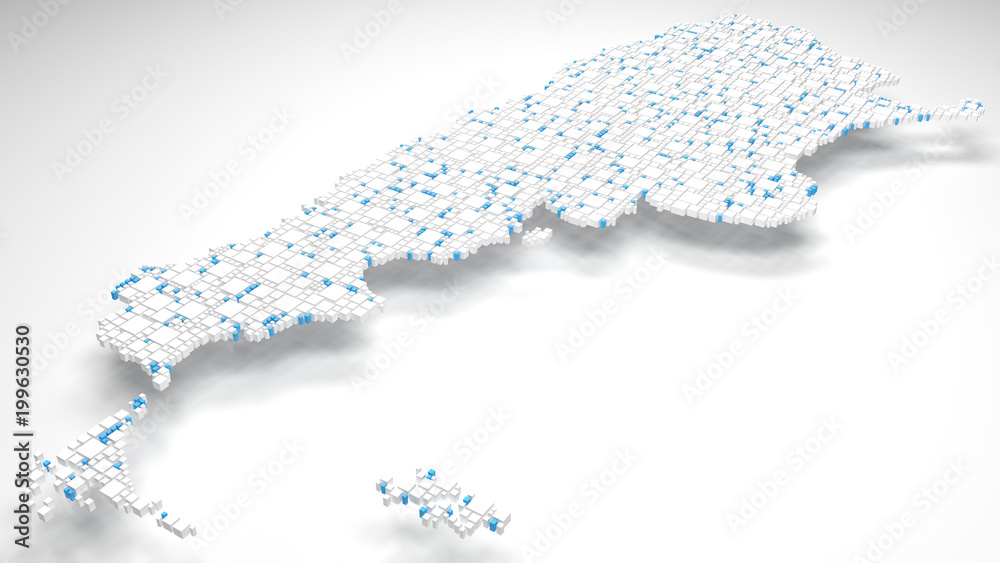 3D Map of Argentina - Latin America | 3d Rendering, mosaic of little ...