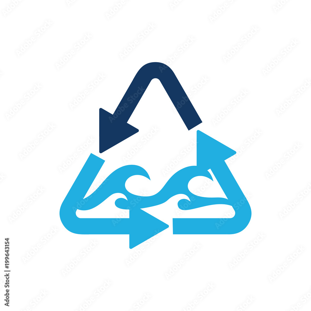Recycle Ocean Logo Icon Design Stock Vector | Adobe Stock