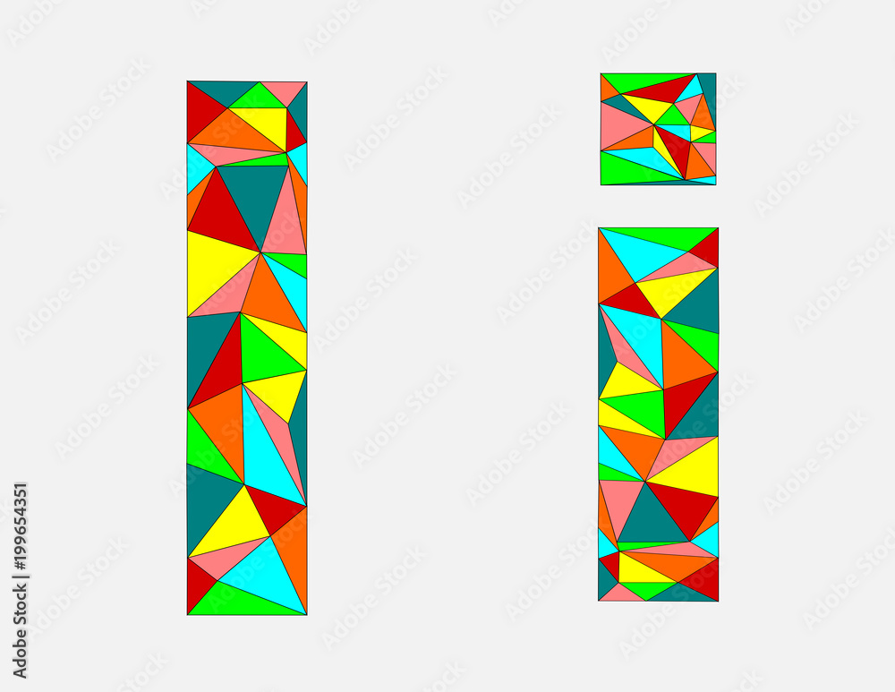 Letter I,low poly alphabet,geometric style.Abstract vector. Stock ...
