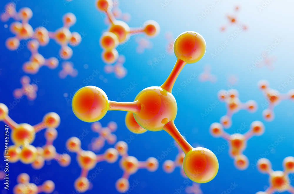 Science background with molecule structure. Molecular structure at the ...