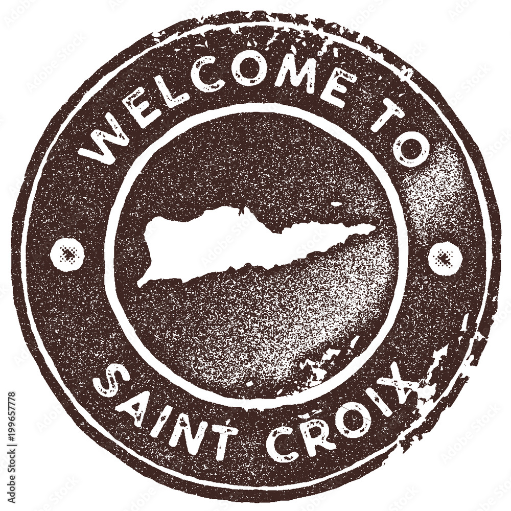 Saint Croix map vintage stamp. Retro style handmade label, badge or ...