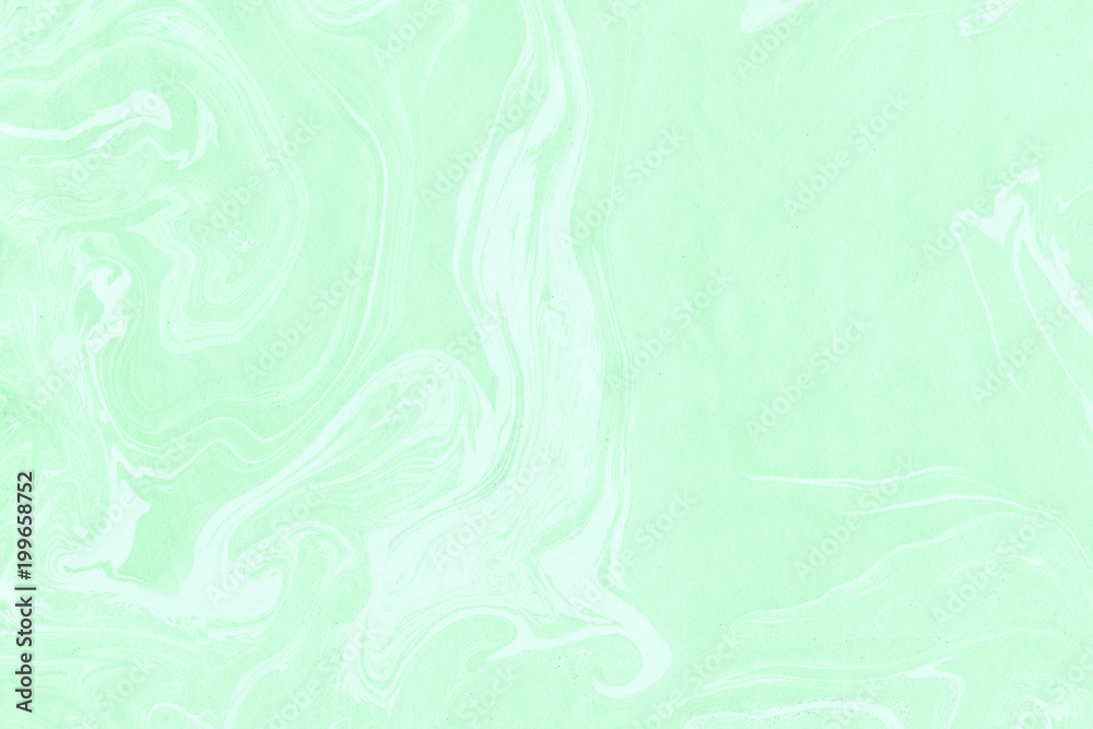 Suminagashi marble texture hand painted with green ink. Digital paper ...