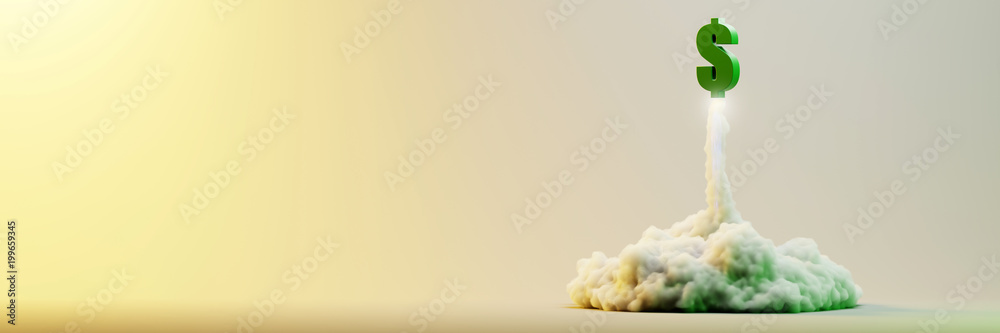 Explosion simulation with Dollar sign, original 3d rendering ...