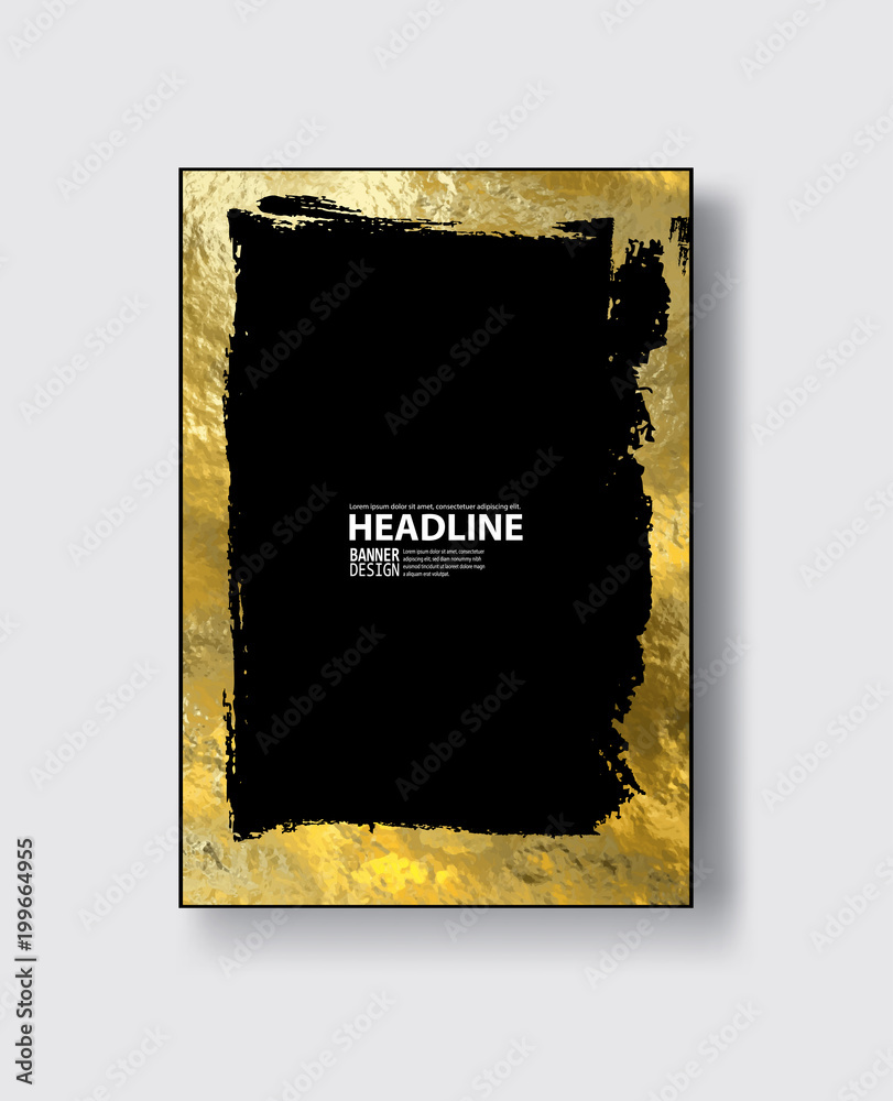 Gold frame banner. Beautiful simple golden design. Stock Vector | Adobe ...