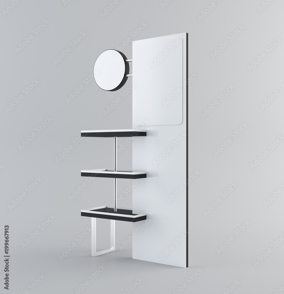 White Floor Display Rack For Supermarket Blank Empty Displays With ...