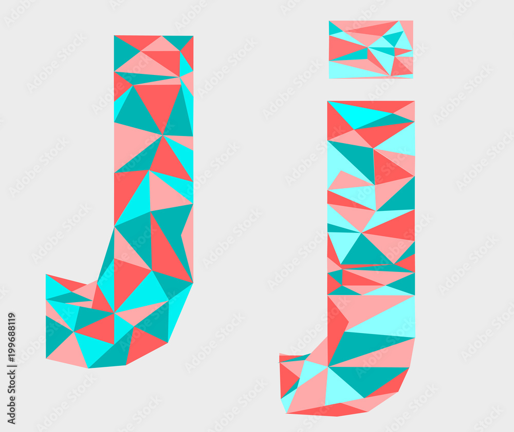 Letter j,low poly alphabet,geometric style.Abstract vector. Stock ...