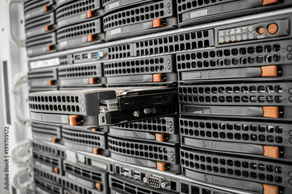 Foto de Storage servers are located in the server room of the data ...