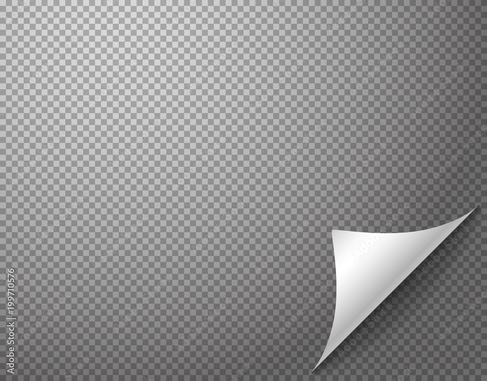Bending paper corner element on transparent background Stock Vector ...