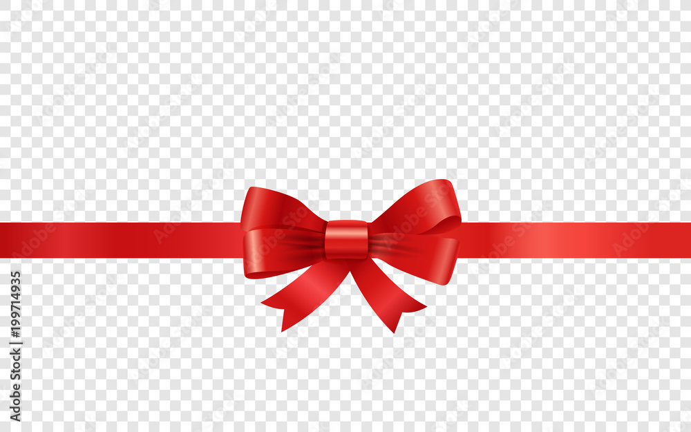 Red ribbon on transparent background. Vector illustration Stock Vector ...