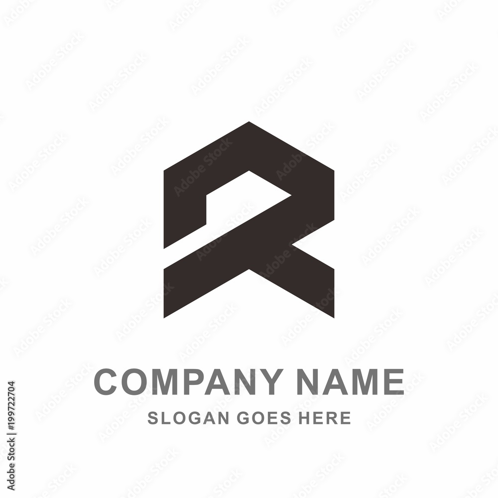 Monogram Letter R Square Cube Interior Architecture Construction ...