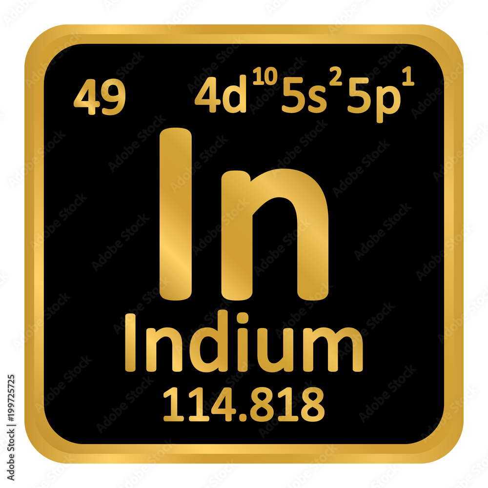 Periodic table element indium icon. Stock Vector | Adobe Stock