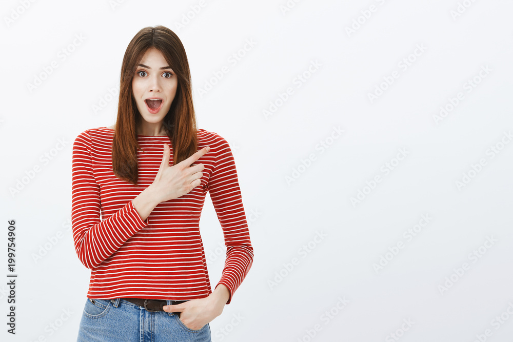 You Never Guess What I Saw Amazed Impatient Good Looking Woman In