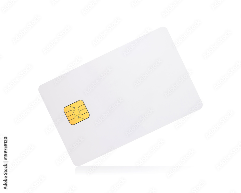 Clipping paths chip card isolated on white background. Template of ...