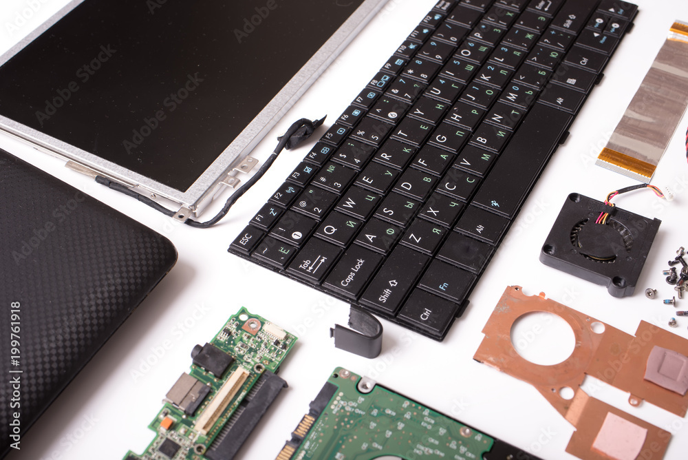 laptop parts, repair and recovery, a top view Stock Photo | Adobe Stock