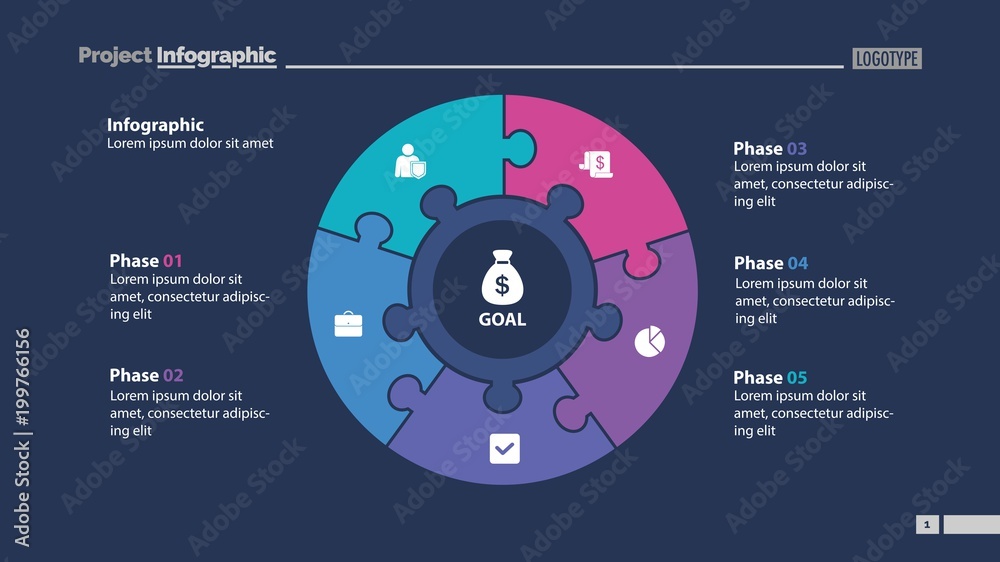 Five Elements Slide Template Stock 벡터 | Adobe Stock