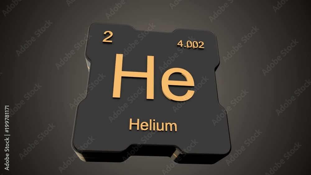 Helium element symbol from periodic table on futuristic black icon ...