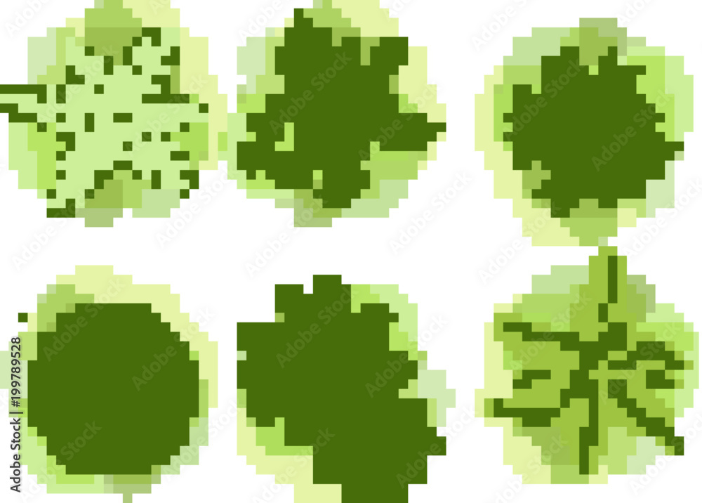 Trees top view for landscape vector illustration. Stock Vector | Adobe ...