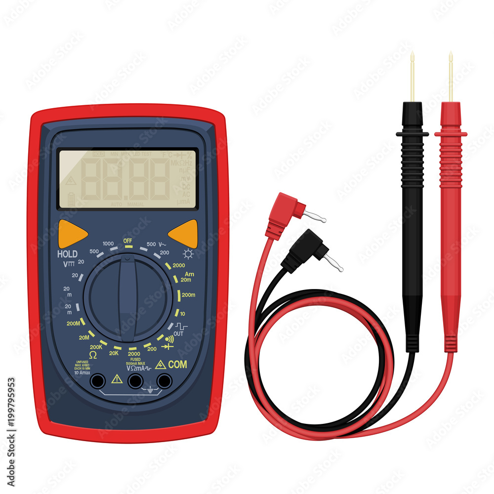 Multimeter on transparent background Stock Vector | Adobe Stock