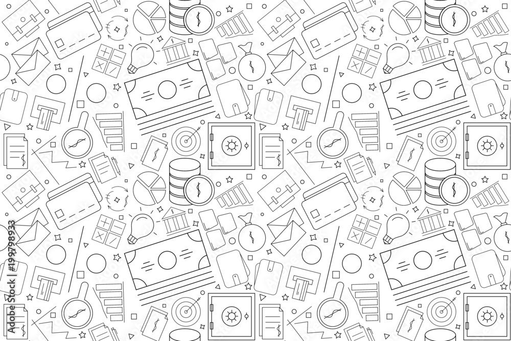 Vector finance pattern. FInance seamless background Stock Vector ...