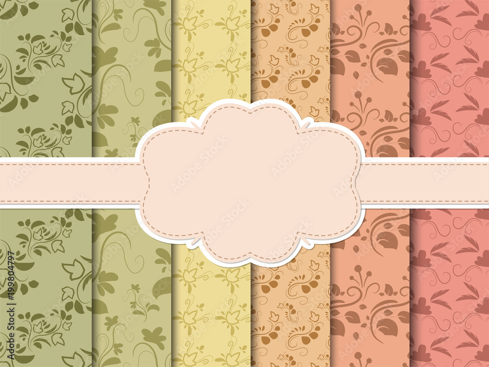 Set of bright seamless backgrounds for your design. Stock Illustration ...