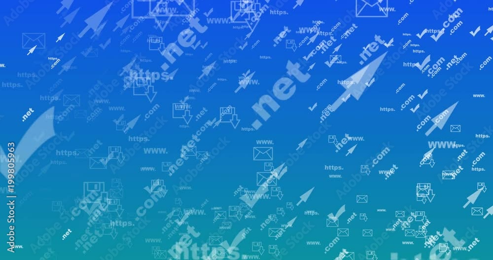 seamless video randomly moving elements of the monitor screen Stock ...