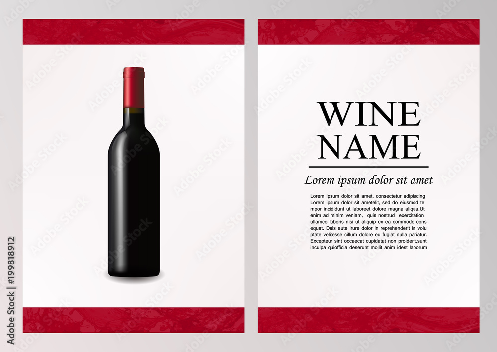 Advertising magazine page,wine presentation brochure. Illustration of a ...
