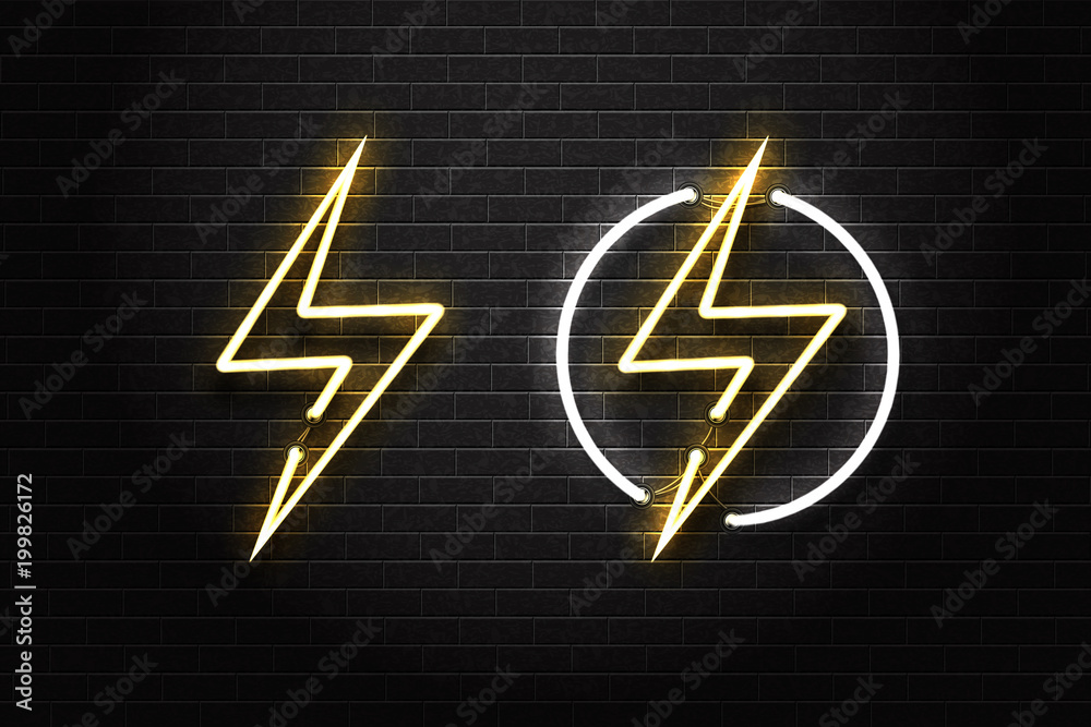 Vector realistic isolated neon sign of energy for decoration and ...