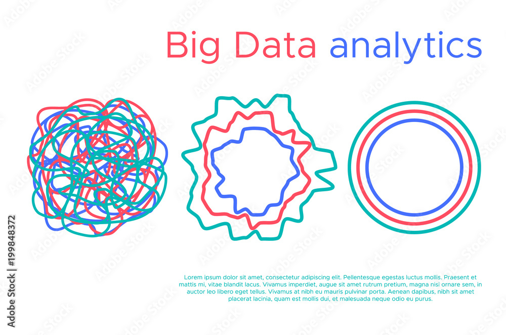 Big data science vector illustration. Machine learning algorithm for ...