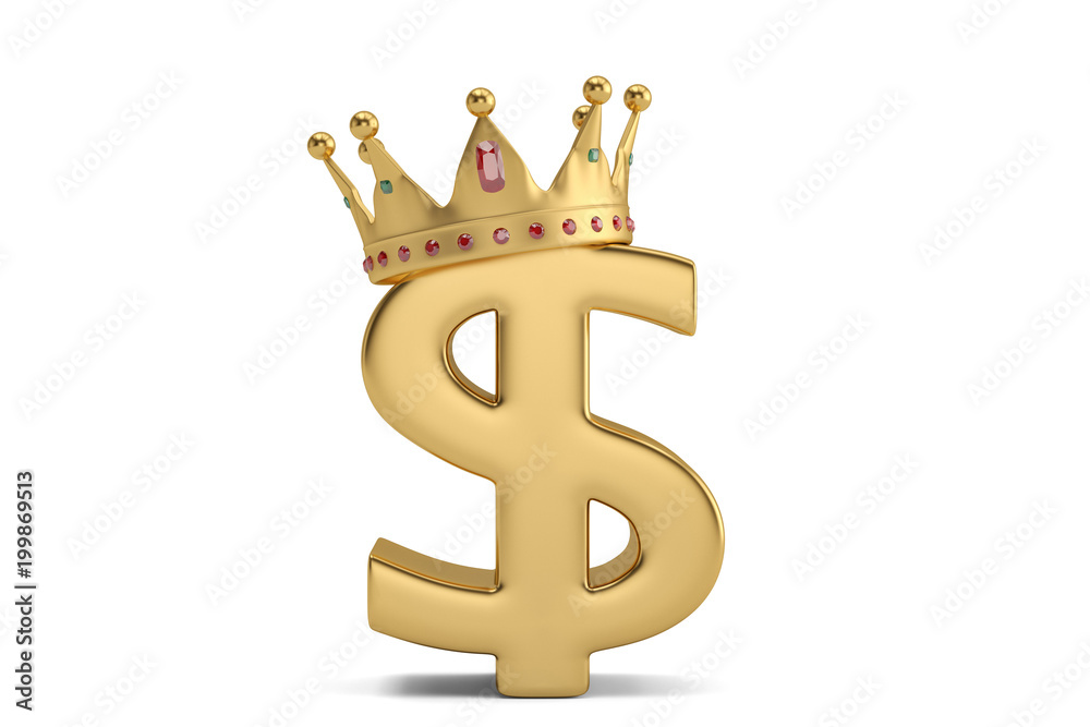 Gold Money Sign With Crown