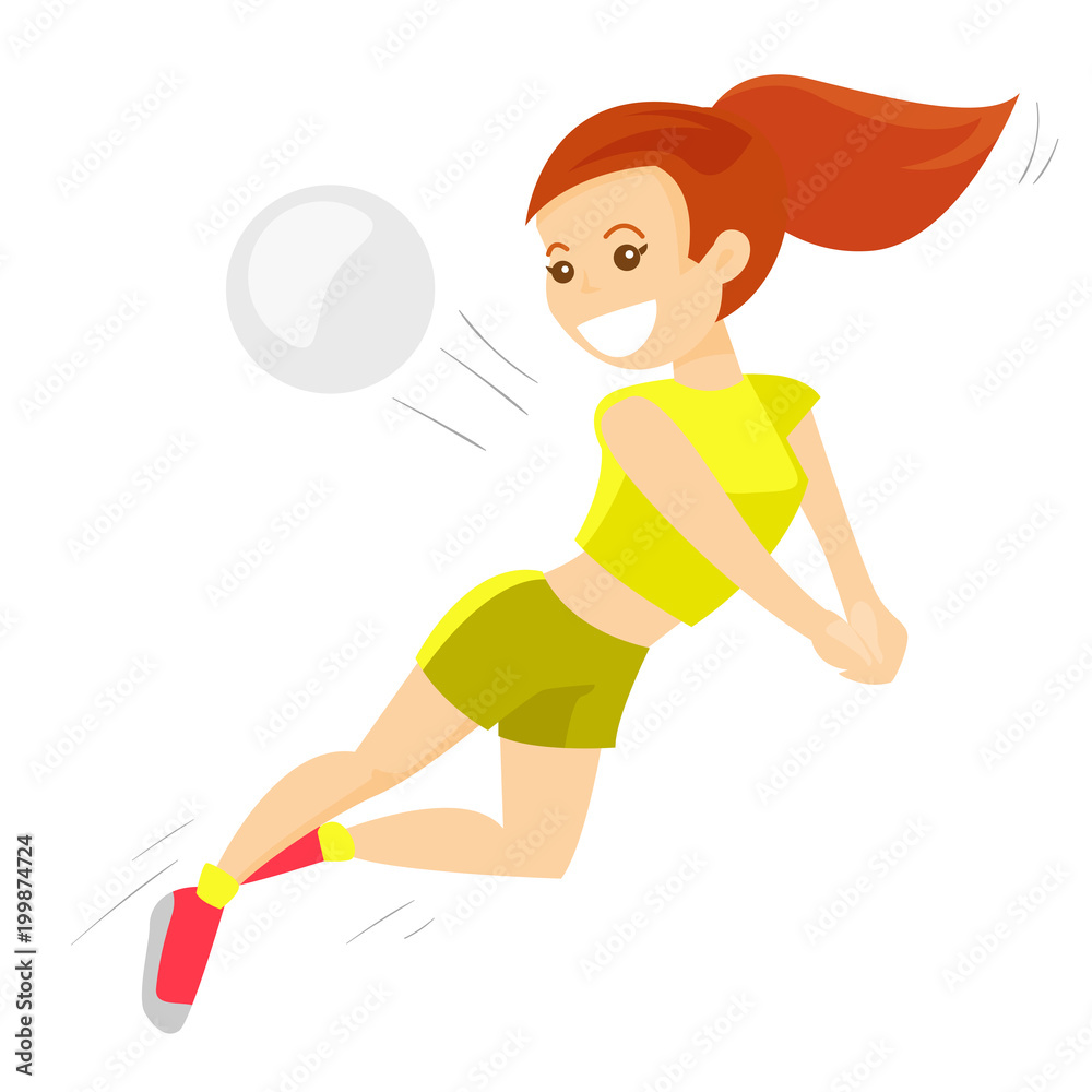 Cartoon Female Volleyball Player