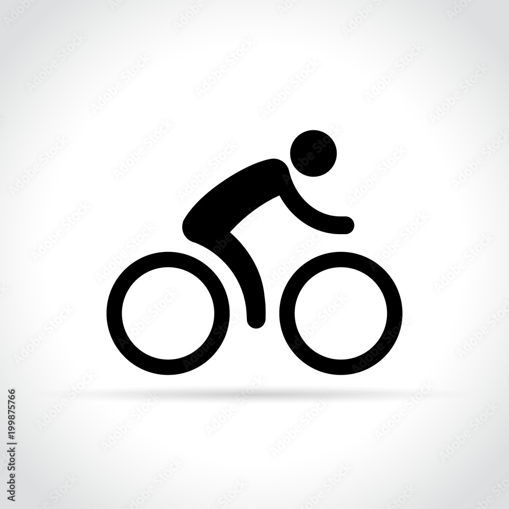 cycling icon on white background Stock Vector | Adobe Stock