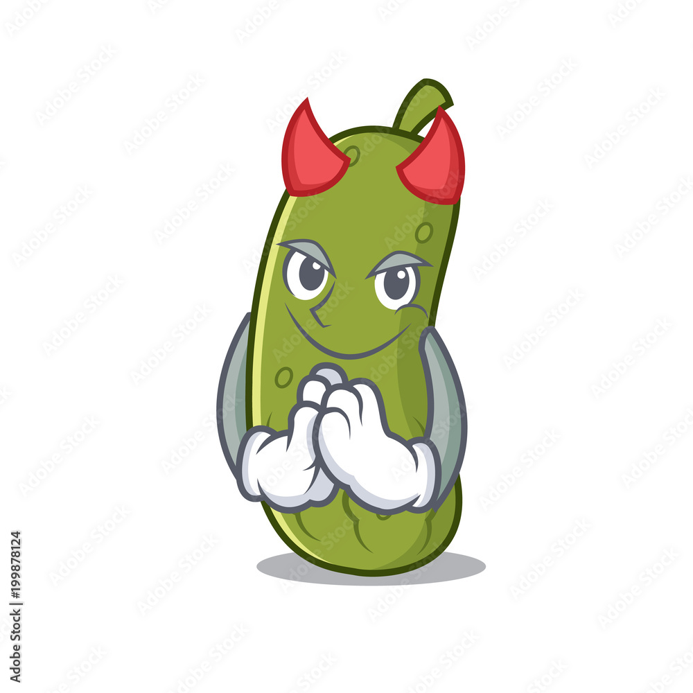 Devil pickle mascot cartoon style Stock Vector | Adobe Stock