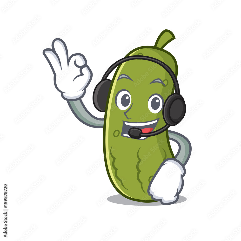 Headphone pickle mascot cartoon style Stock Vector | Adobe Stock