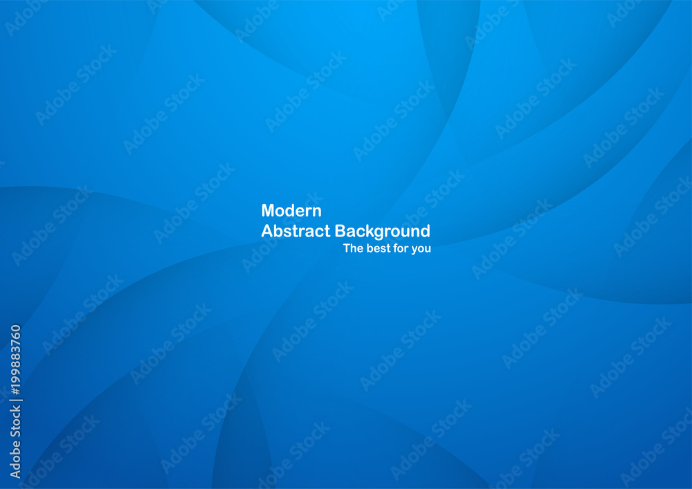 Abstract blue curve background with copy space for white text. Modern ...