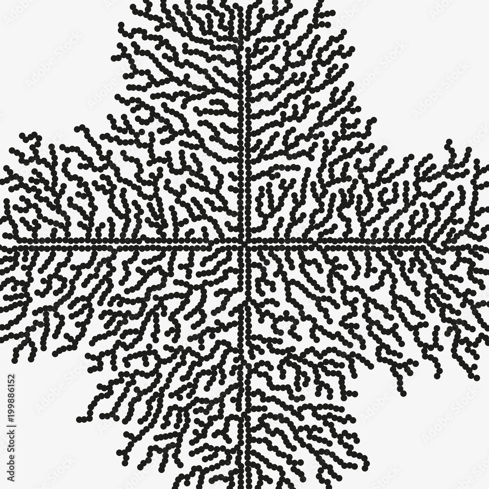 Monochrome abstract vector illustration with organic shape made of ...