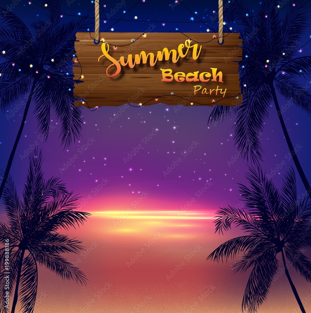 Night Beach Party Wallpaper