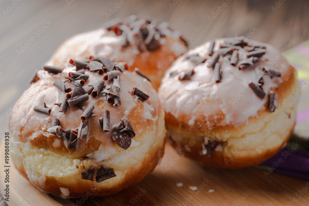 Traditional Polish donuts with a filling,donuts with jam,donuts with ...