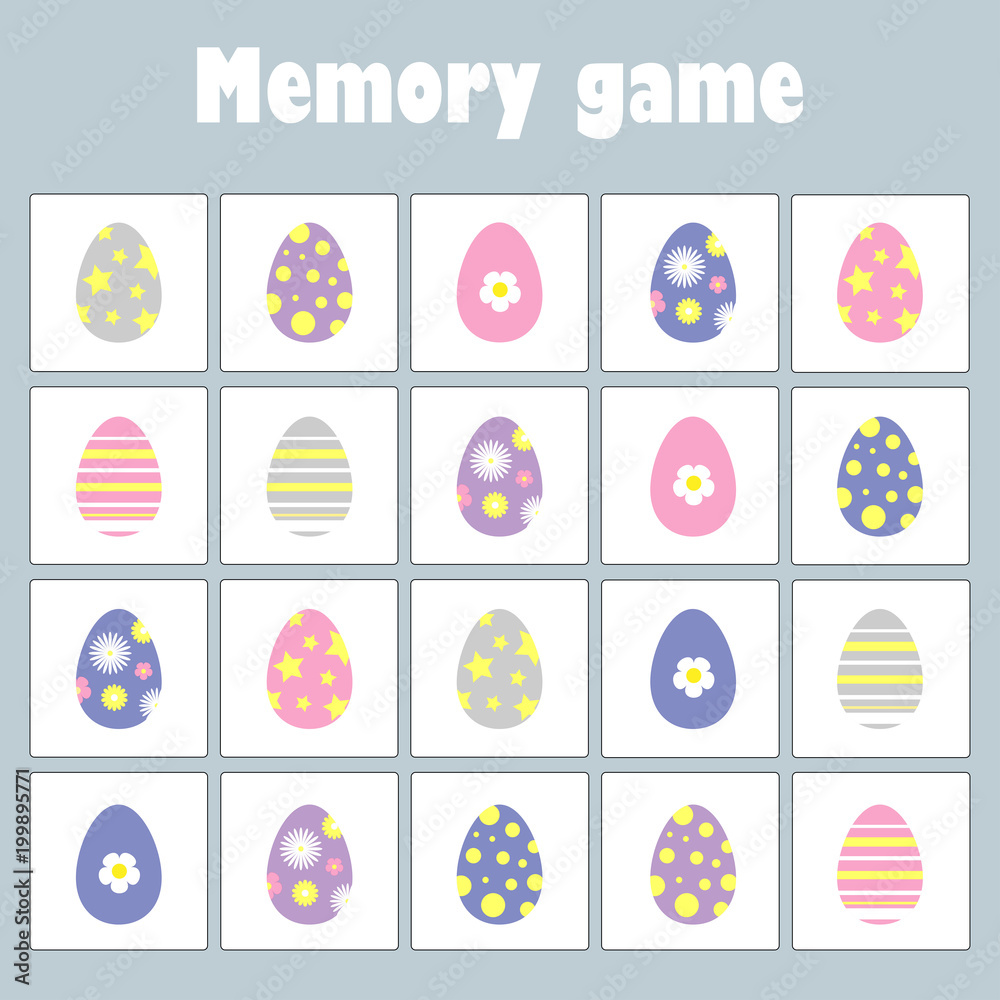 Memory game with pictures (easter theme) for children, fun education ...