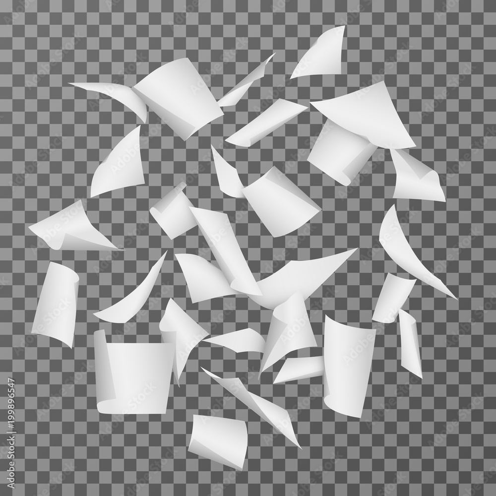 Sheets Of Paper Falling