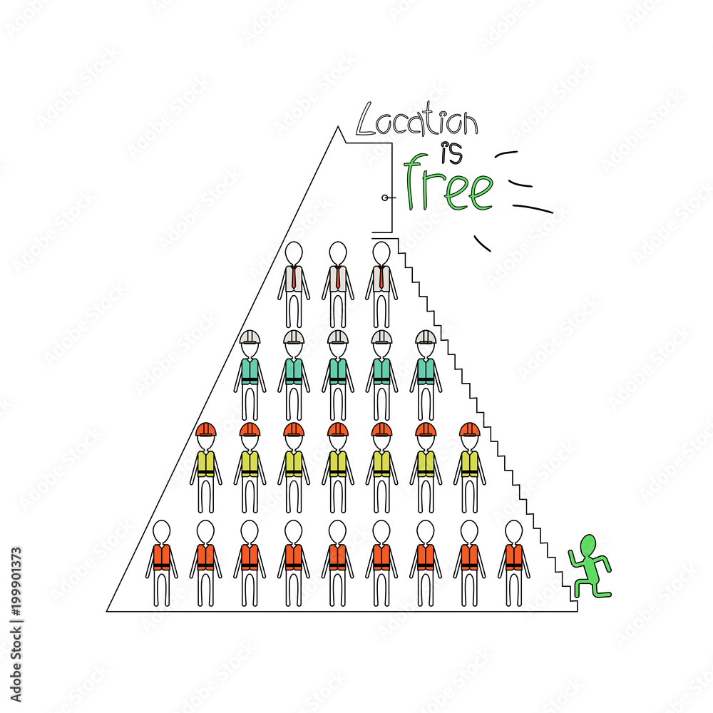 Career ladder in the pyramid, vector illustration EPS 10 Stock Vector ...