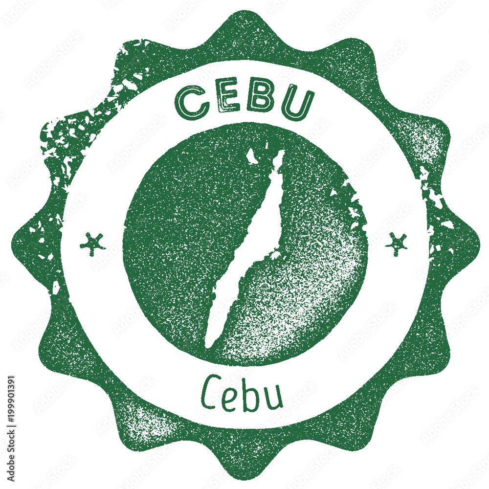 Cebu map vintage stamp. Retro style handmade label, badge or element ...
