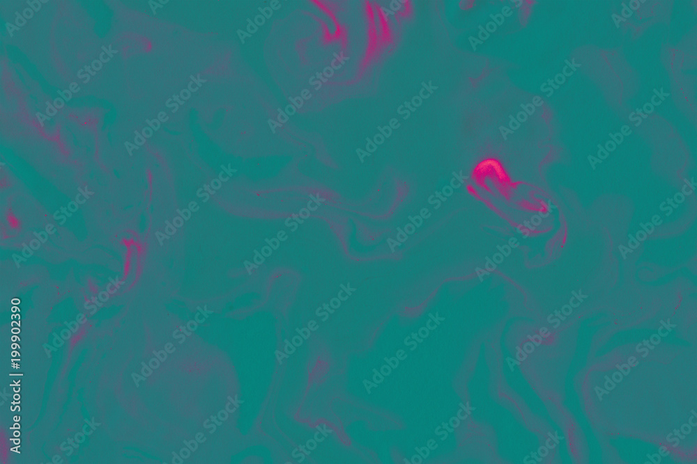 Suminagashi marble texture hand painted with cyan ink. Digital paper ...