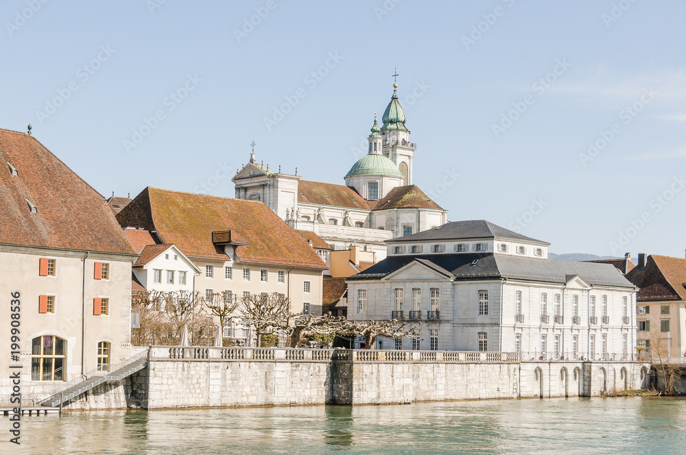 Solothurn, Stadt, Altstadt, Kathedrale, St. Ursen-Kathedrale, Aare ...