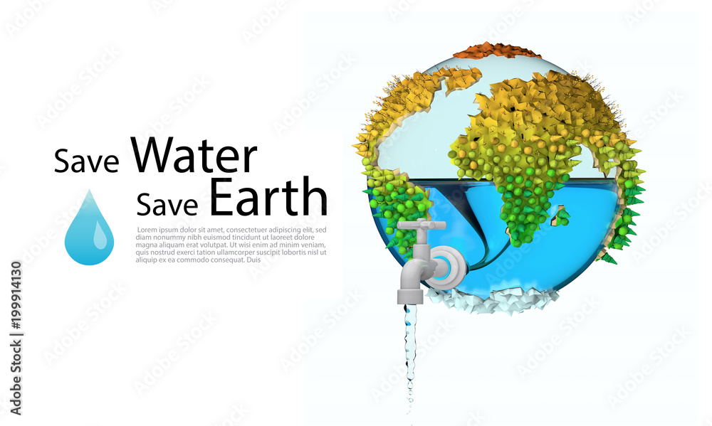 Save Water Save Earth Concept Brochure Poster Or Web Banner